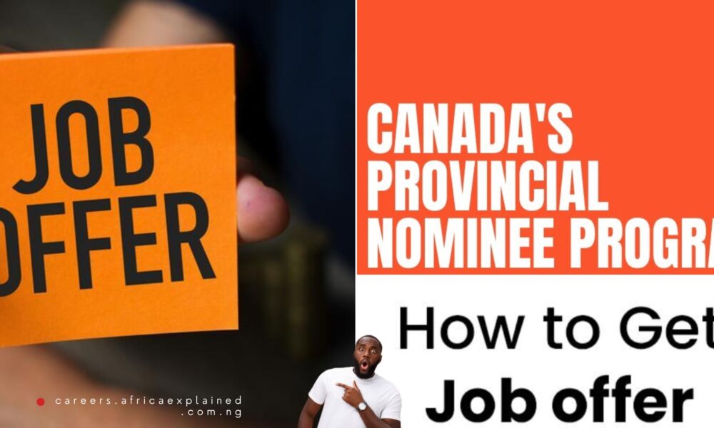 Job Offer for Canada’s Provincial Nominee Programs (PNPs) – Careers Job ...